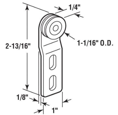 Screen door top hung roller and bracket, | Chinook Glass
